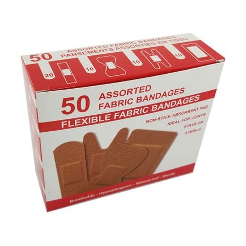 50 Assorted Flexible Fabric Bandages - Assured First Aid & Safety